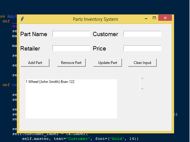 Parts Inventory System in Python Free Source Code | SourceCodester